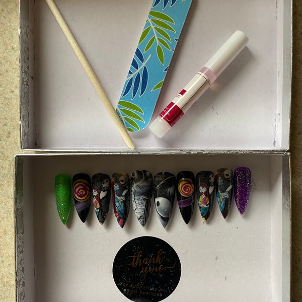 Hand Painted Ice Cream Sundae Press-on Nail Set - Etsy