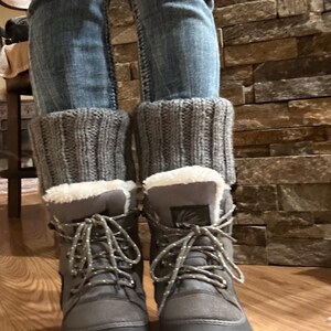 Boot Cuffs, Buff Fleck, Made to Order, Cozy Knit Boot Cuffs, Ribbed ...