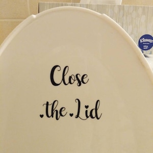 Close the Lid Decal, Close the Lid Sign, Close the Lid Sticker, Toilet ...