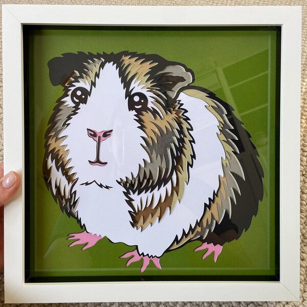 Guinea Pig 3D Shadow Box SVG/ Colorful Guinea Pig Papercut/ Pet ...