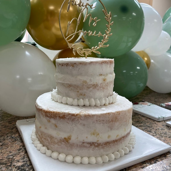 Round Floral Wedding Cake Topper Custom Cake Topper Personalized Name ...