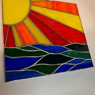 STAINED GLASS PATTERN, Simple Sun Stained Glass Pattern, Digital ...