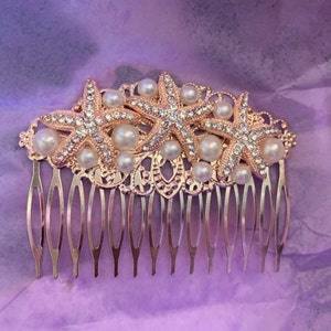 Mermaid Hair Comb. Gold Green Ivory Vintage Style Comb. Bronze Pearl ...
