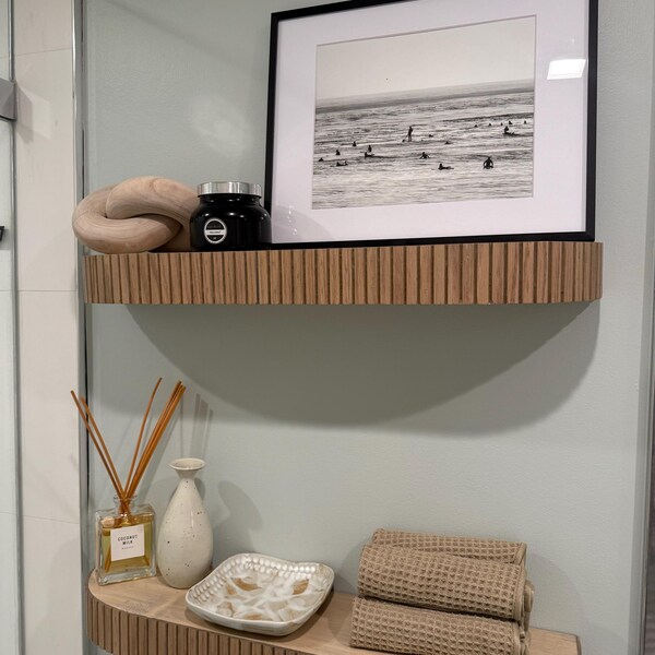 Custom Rounded Fluted Floating Shelf - Etsy