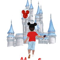 Custom Disney Inspired Portrait, Personalized Print for Family, Friends ...