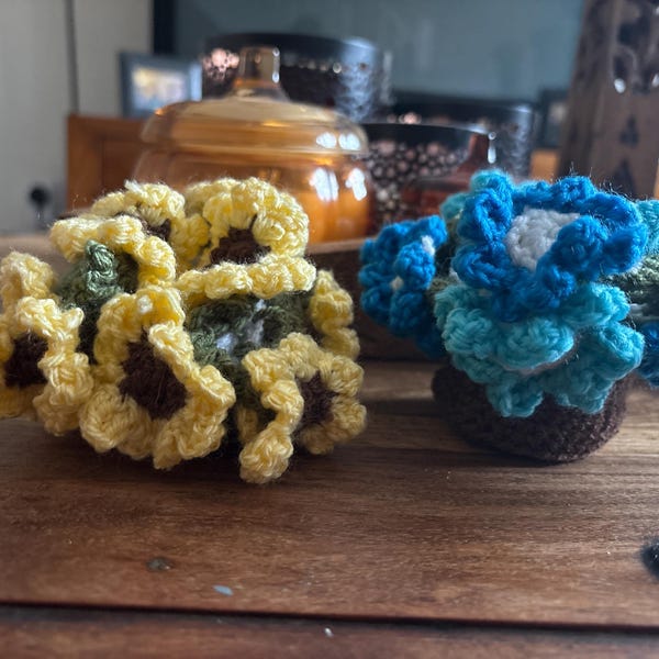 Sunflower Coaster Pot Crochet Pattern, Flower Pot Crochet Pattern ...