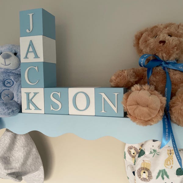 Personalised Wooden Name Blocks SHABBY CHIC | Baby Name Blocks | Baby ...