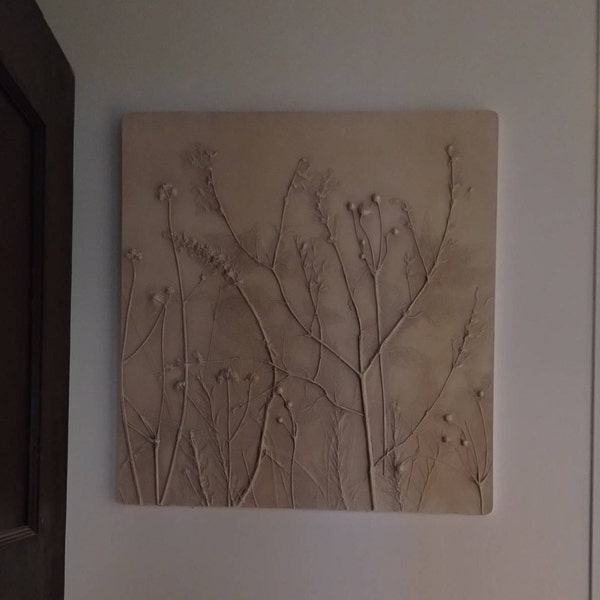 Large Plaster Bas-relief Casting Consists of Blue Wonder, Vervain ...