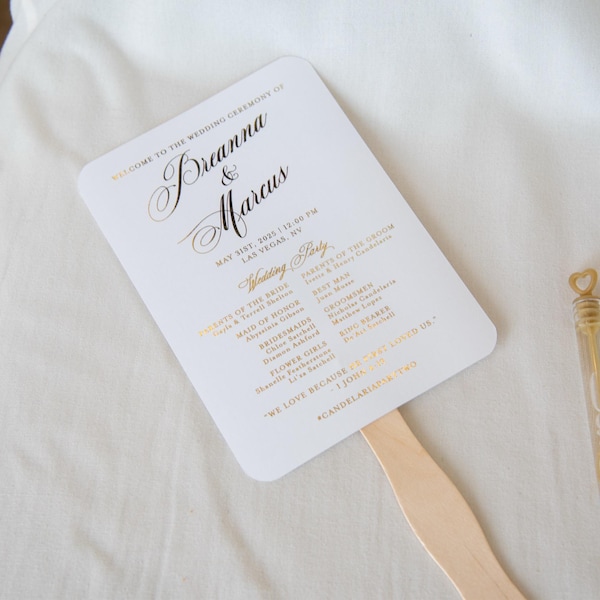 Rustic Wedding Program Fans - Fall Wedding Program Fans - Printed ...