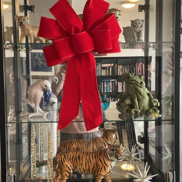 Natural Burlap Handmade Wired Bow Choose Size Fall Bow Autumn Bow ...