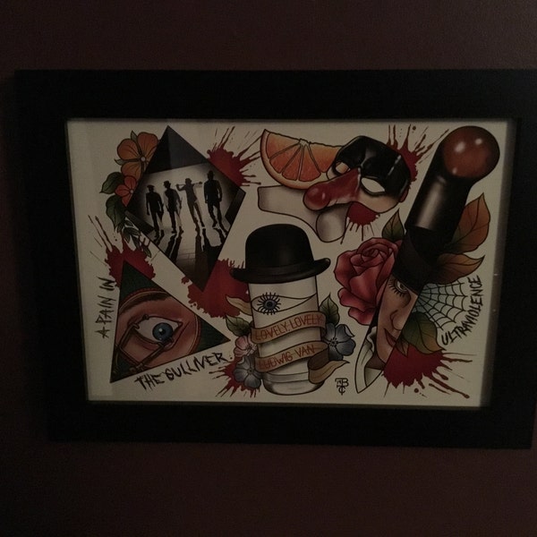 A Clockwork Orange Print, A4 A3, Tattoo Style, Antony Burgess, Cult ...