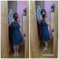 S 4XL / Long Denim Elegant Dress up to 2XL Spring Summer Low Waist Two ...