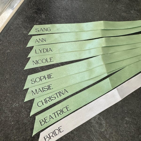 Personalised Ribbon Name Tags, Name Place Cards for Wedding, Wedding ...