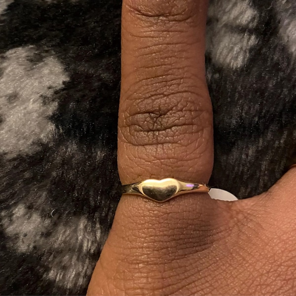 14K Pinky Heart Ring for Women, Love Ring, Gold Pinky Ring ...