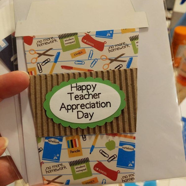 Teacher Gift Card Holder, Coffee Cup Gift Card Holder, Teacher ...