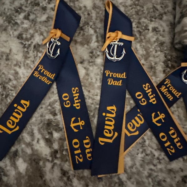Custom Navy PIR Graduation Ribbon With Anchor Pin - Sailor Boot Camp - Etsy