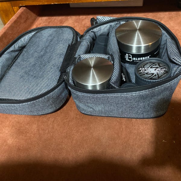 BLAZE Wooden Rolling Tray Set With Carry Case, Grinder, Brush, Stash ...