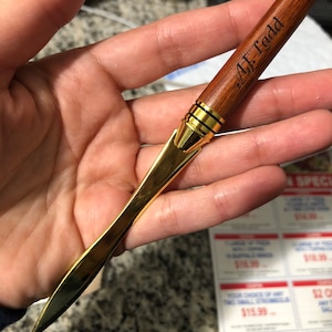 Deluxe Personalized Letter Opener, Engraved Wood and Brass Letter ...