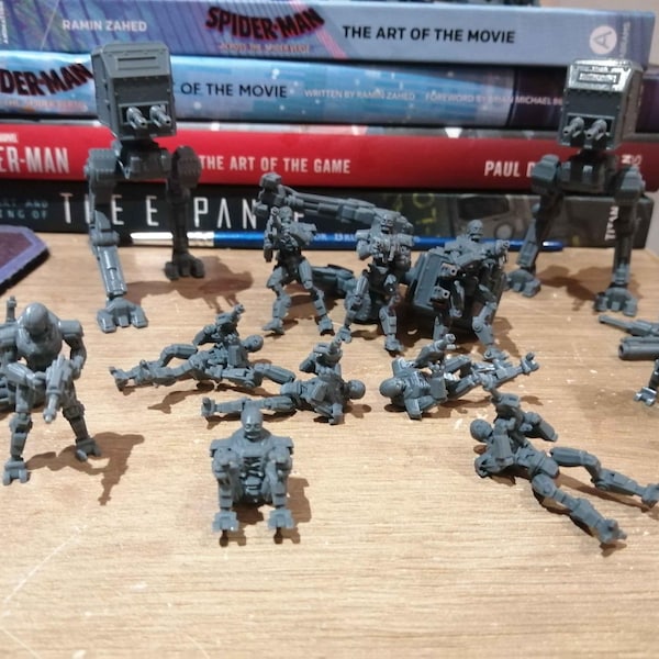 Helldivers Automatons X 3 Walkers & 10 Bots - (sculpted by Papsikels ...
