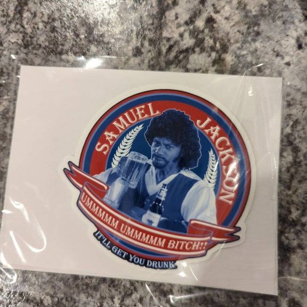 Samuel Jackson Beer Sticker - Etsy