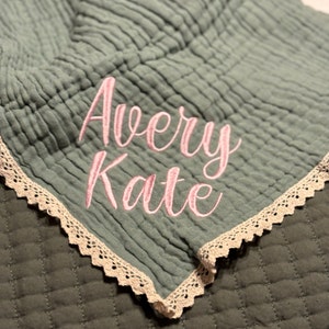 Embroidered Name Baby Blanket / Soft Custom Personalized Baby Blanket ...