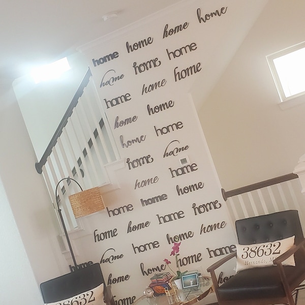Home Wood Word, Scroll Cut Word, Home Sign, Home Cutout, Cursive Home ...