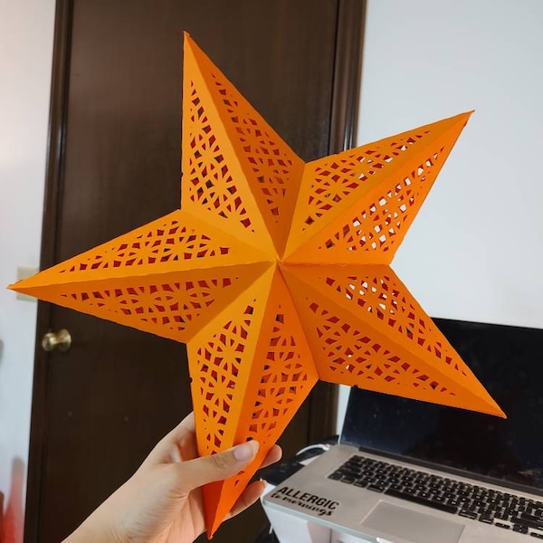 Paper Star Lantern W Tiny Stars - SVG CUTTING FILE Pdf Special Occasion ...