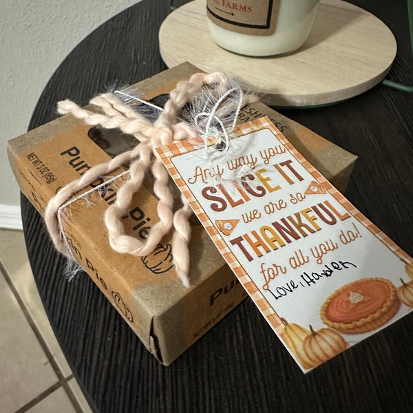 Thanksgiving Pie Tags, Pie Thank You Tags, Thanksgiving Favor Tag, Any ...