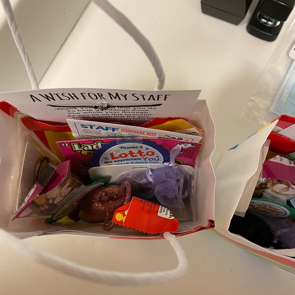 STAFF SURVIVAL Kit -sweet Thoughts Goody Bag, Work, Office, Friends, Co ...