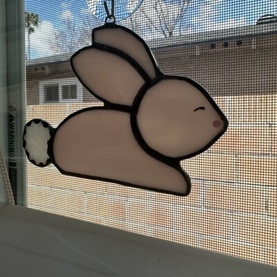 Stained Glass Bunny Rabbit Suncatcher Ornament Easter - Etsy