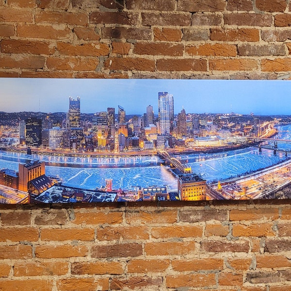 Pittsburgh Skyline on Canvas, Large Wall Art, Pittsburgh Print ...