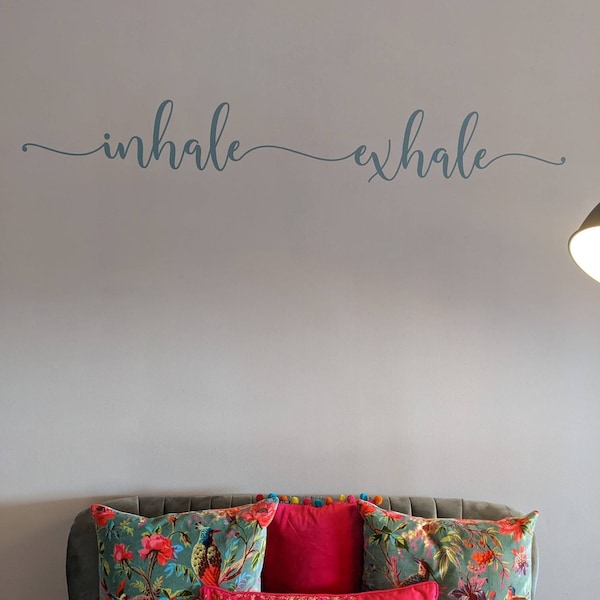 Inhale Exhale Wall Decal, Inhale Exhale Room Decor, Yoga Wall Decal ...