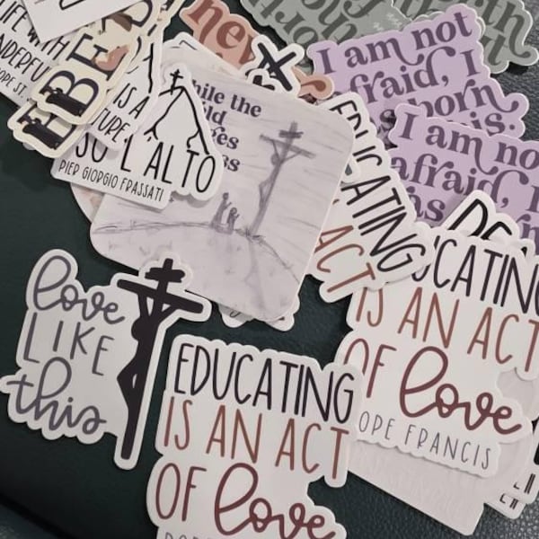 3, 5, 10, or BULK Catholic Sticker Bundle | Catholic Teacher Gift ...