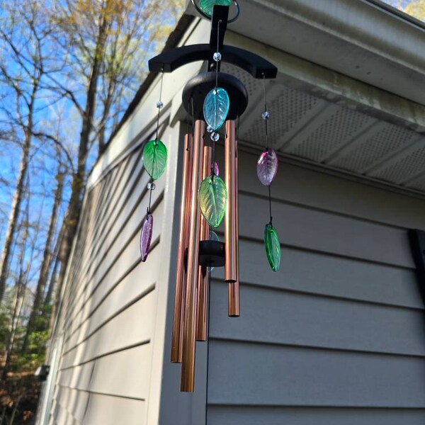 Garden Chime Beautiful Sound Metal, Glass, Personalized Card on Request ...