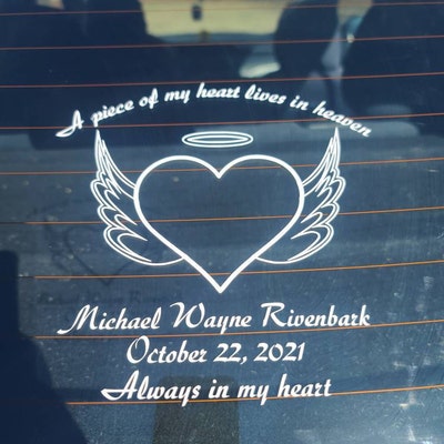 Heart With Wings Car Decal A Touching Memorial for Loved Ones Who've ...