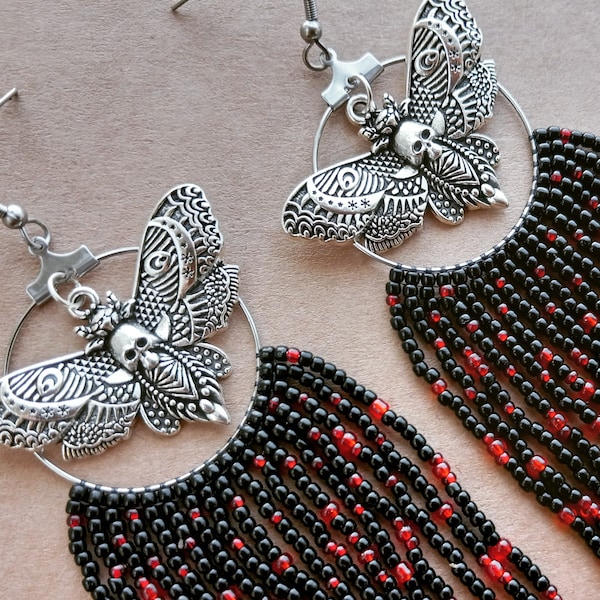 1, 4 or 20 BULK Silver Moth Charms, Decorative Moth, Deaths Head Moth ...