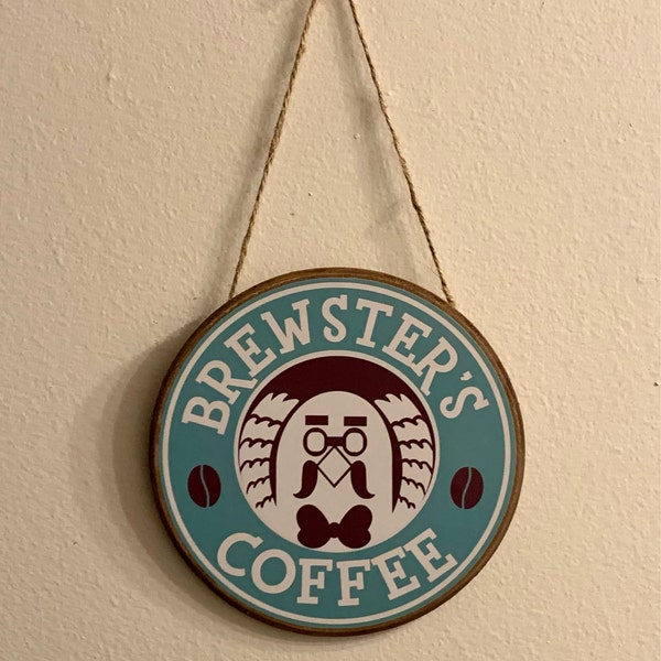 Animal Crossing Brewster's Coffee Sign the Roost Coffee Bar Handmade ...