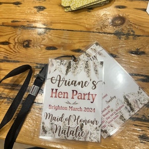 Personalised Lanyard Badge / Card, Hen Night, Birthday Party, VIP Pass ...