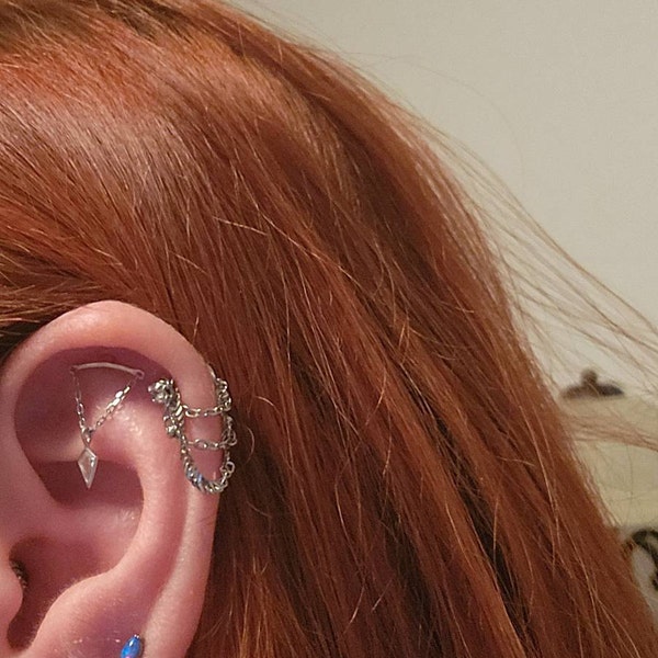 Stainless Steel Chain for Piercing, Cartilage Helix Conch Lobe Nose ...