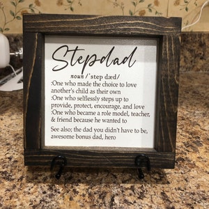 Stepdad Fathers Day Definition Sign - Step Dad Gift - Bonus Dad Gift - Etsy