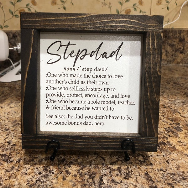 Stepdad Fathers Day Definition Sign - Step Dad Gift - Bonus Dad Gift - Etsy