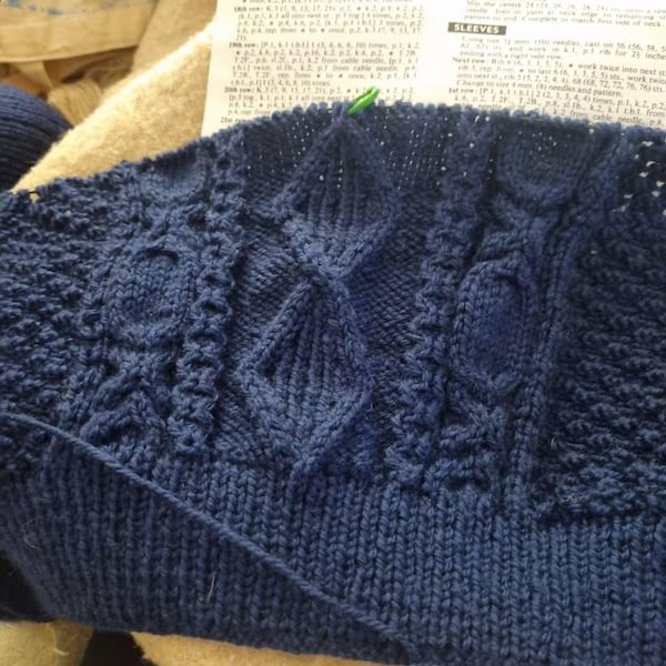 Vintage Mens Aran Slipover KNITTING PATTERN Pdf Mans V Neck Cable Tank ...