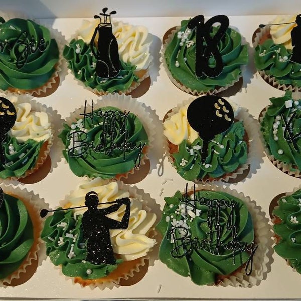 Number 1 Grandad Cupcake Cake Toppers 1 Dad No.1 Dad Happy Fathers Day ...