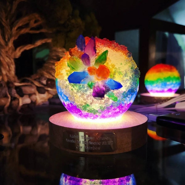 Galaxy Colors Geode Quartz Cluster 80mm Large Sphere Funeral Cremation ...