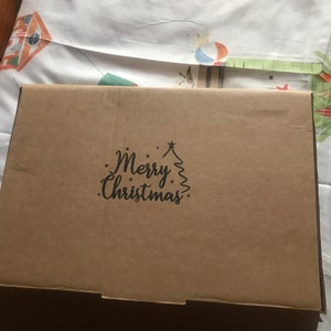 Empty Christmas Gift Box. Mini Small Medium Cardboard Postage Box With ...