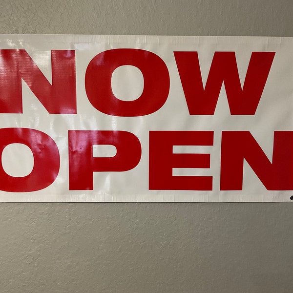 Now Open Yard Sign 18”x24”, Two Sided, Full Color, Personalized With ...