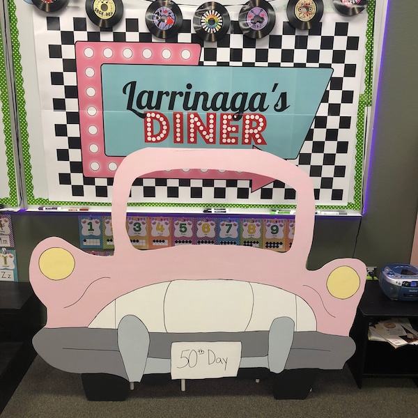 1950s Diner Party Sign - 50s Birthday Party Poster- Printable Sock Hop Soda Shop Backdrop ...