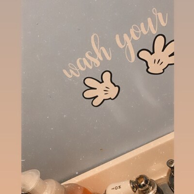 Disney Wash Your Hands Decal, Disney Door, Disney Decal, Wash Your ...