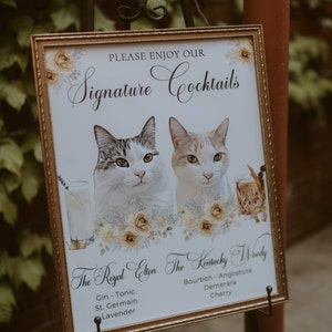 Wedding Pet Bar Sign Bar Menu With Signature Drinks Bar Menu - Etsy