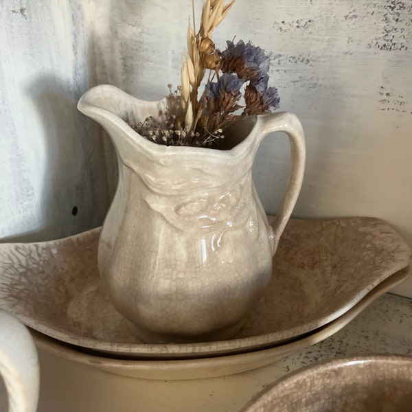 Mossy Green and Copper Salad or Fruit Bowl Earth Tones Large Shallow ...